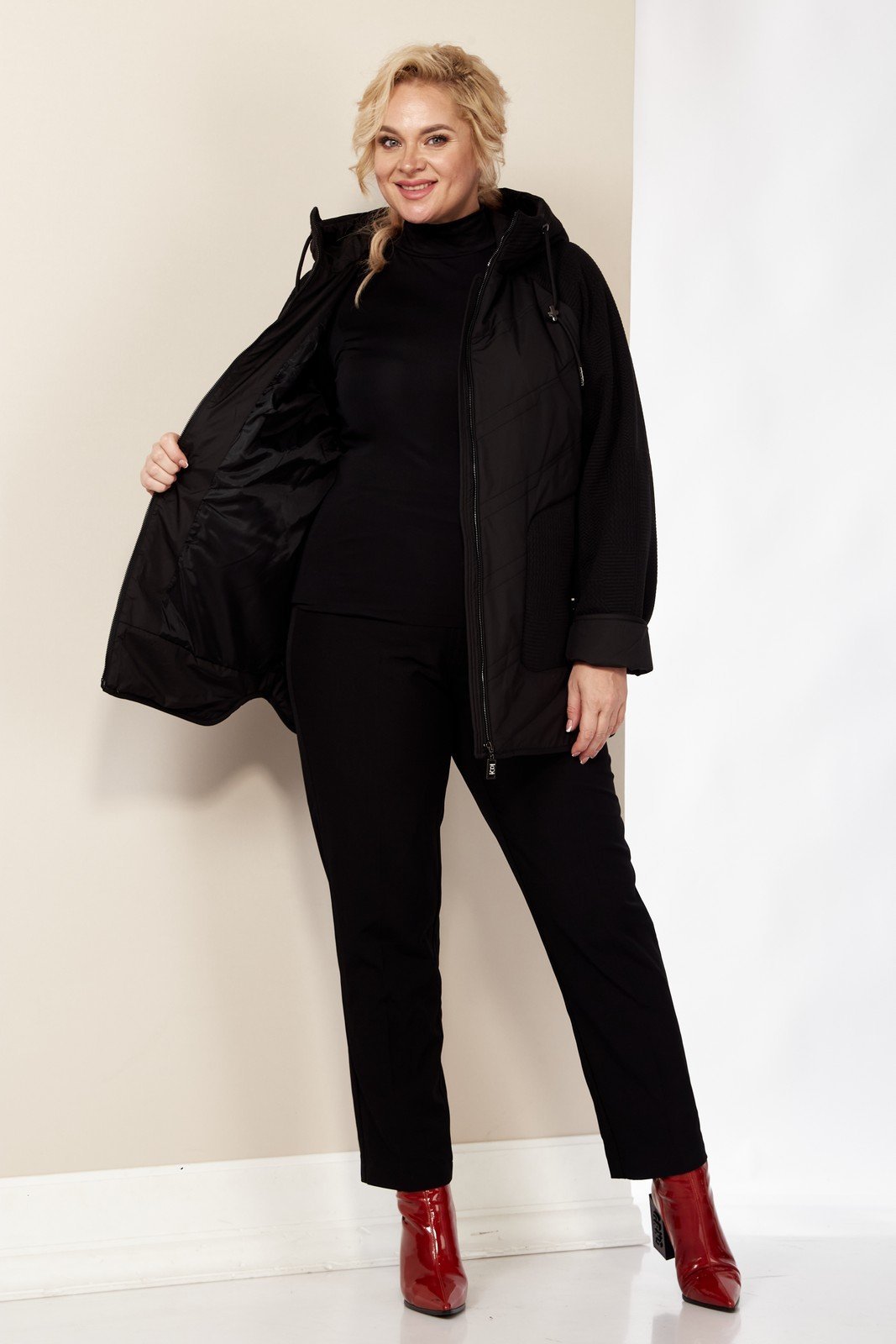 Куртка 2127 черный Shetti купить в интернет магазине Велесмода